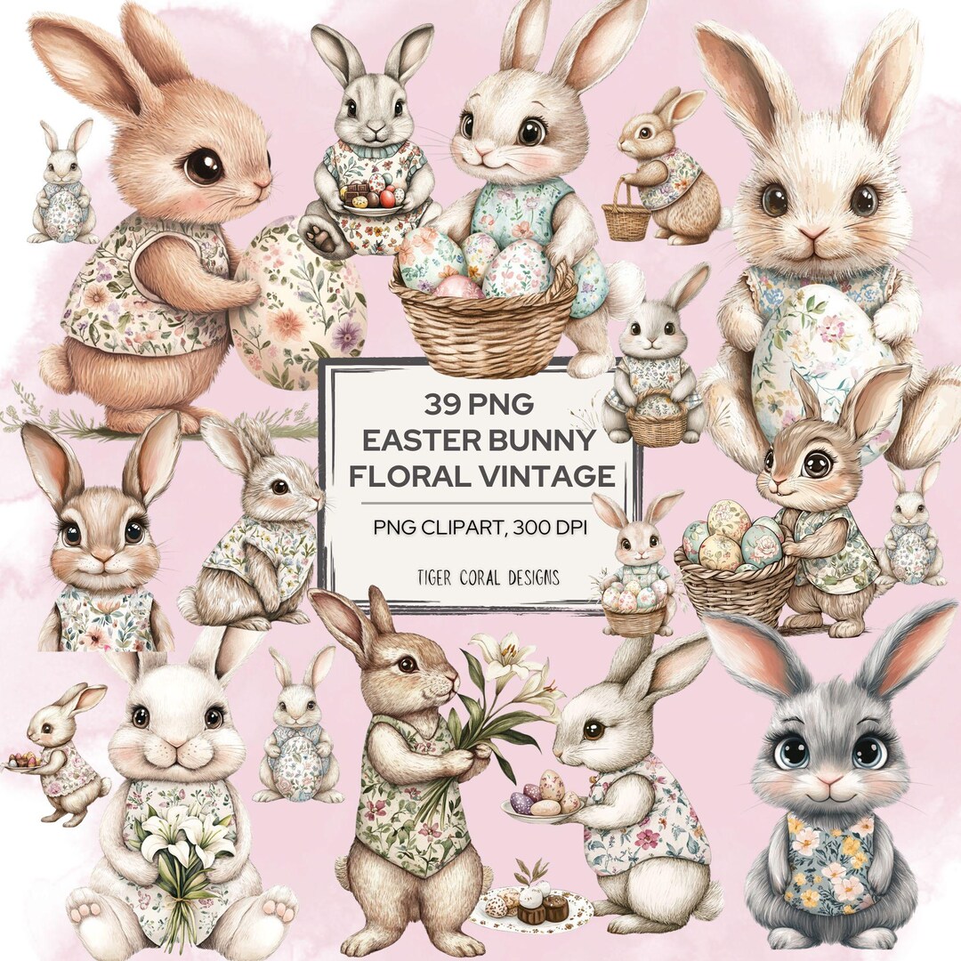 Easter Bunny Clipart, Easter Eggs PNG, Bunny Illustration, Bunny With ...