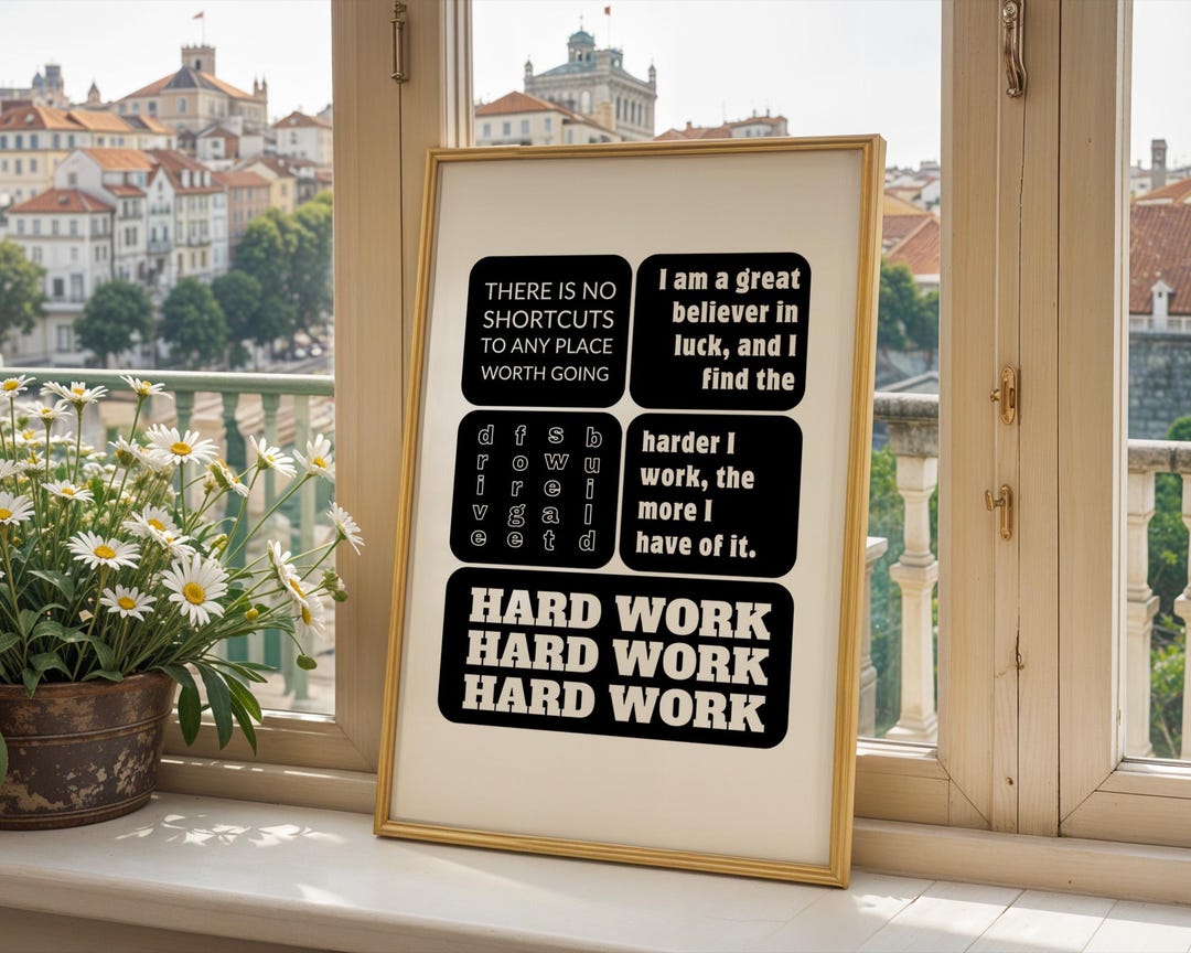 Motivational Poster About Hard Work, Grind Quotes, Hustle Decor, Office ...