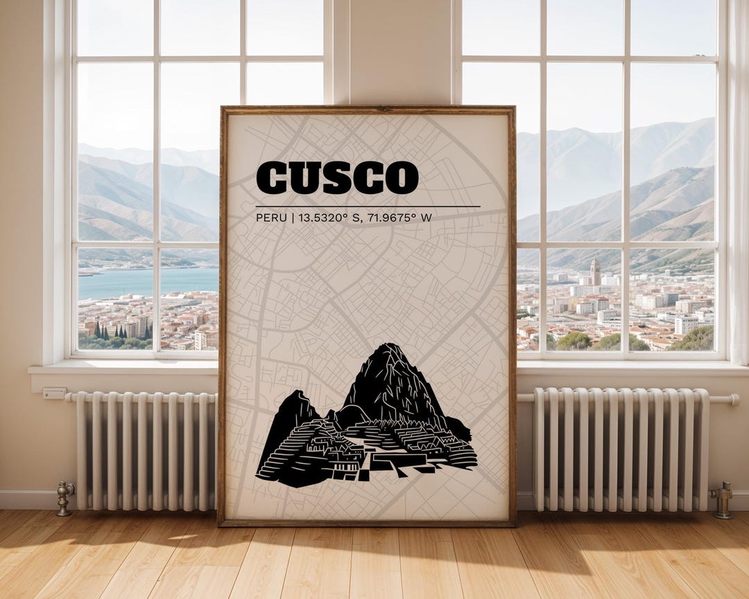 Cusco Travel Poster, Machu Picchu Peru Print, Andes Mountains Art ...