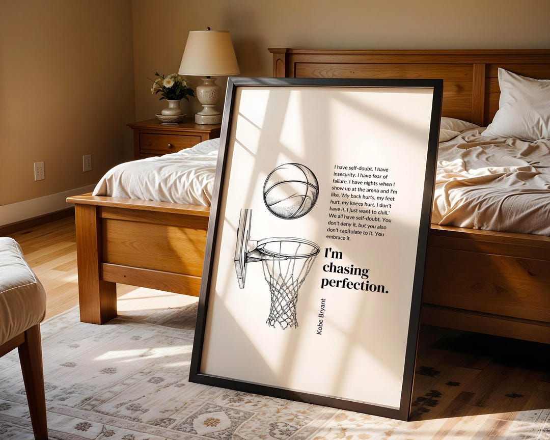 Kobe Bryant Motivational Quotes Poster, LA Lakers Art, Kobe Basketball ...