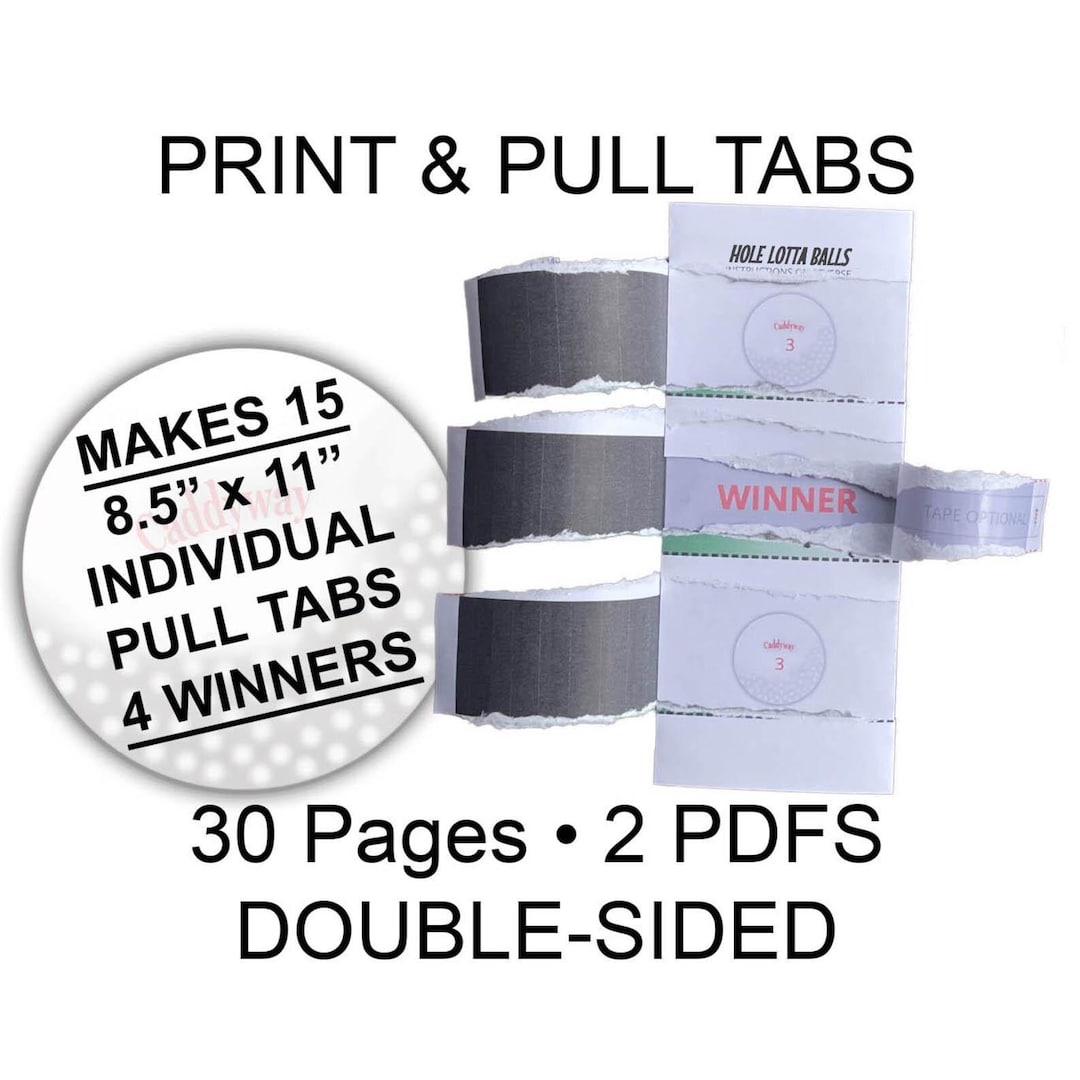 Printable Golf Pull Tabs – Golf Party Raffle Game | Bingo-style PDF - Etsy