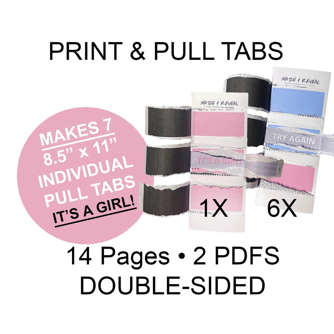 It's a Girl Baby Shower Game: Printable Pickle Pull Tabs (PDF Download ...
