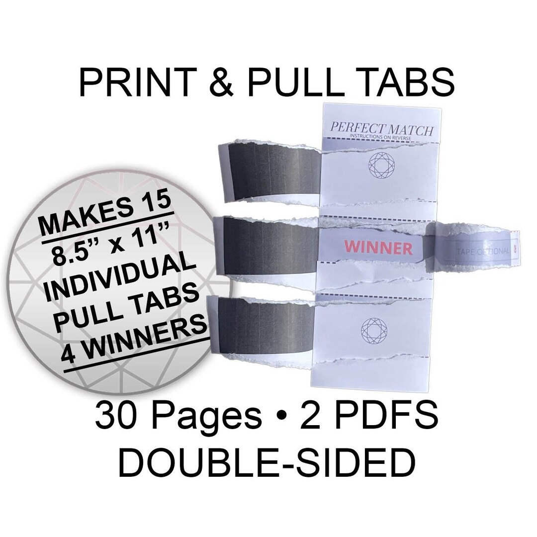 Bridal Shower Raffle Game – Printable Diamond Pull Tabs (PDF Pattern ...