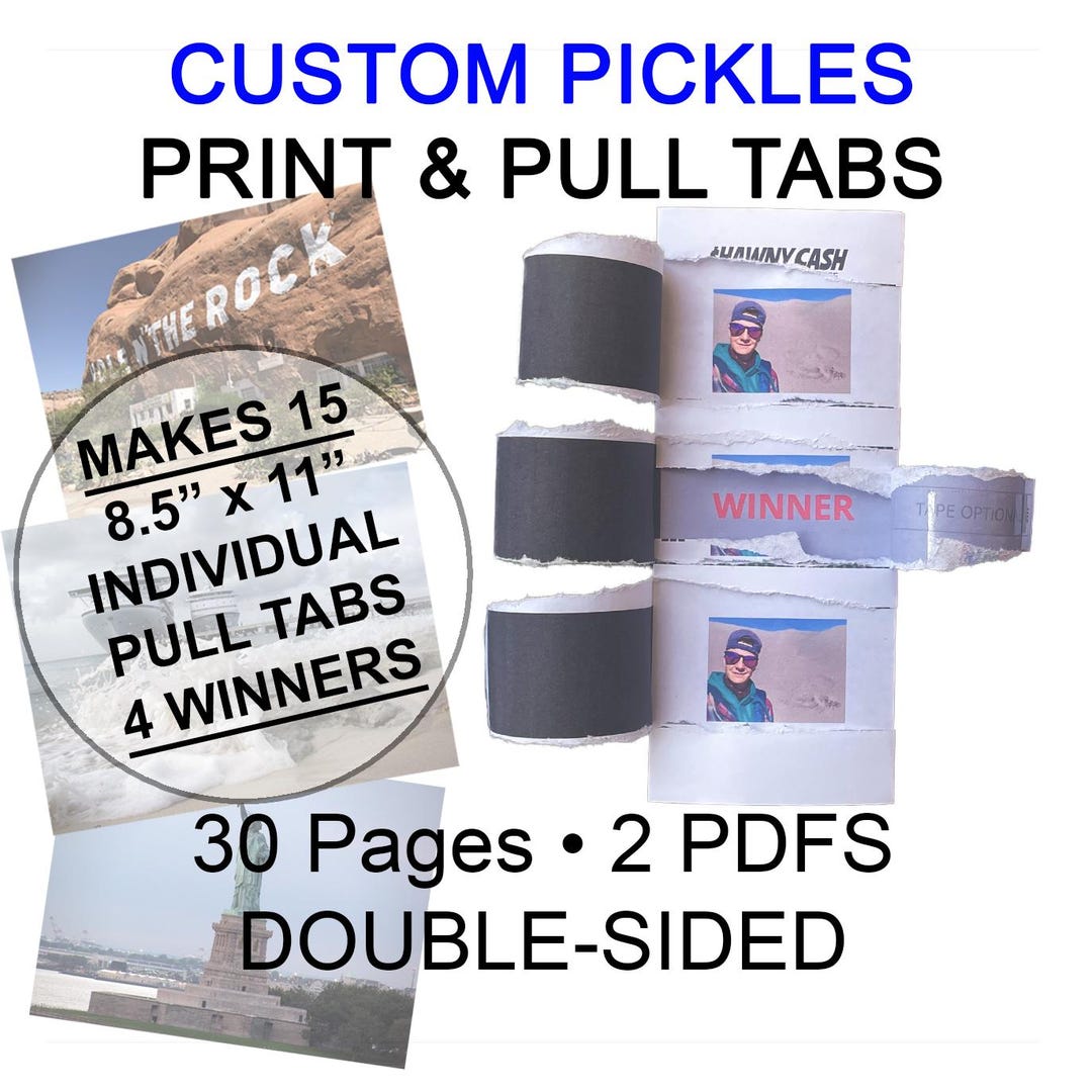Custom Photo Pull Tabs – Printable Party Raffle Game | Bingo-style PDF ...