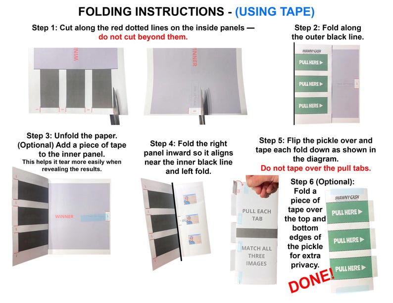 Custom Photo Pull Tabs – Printable Party Raffle Game | Bingo-style PDF ...