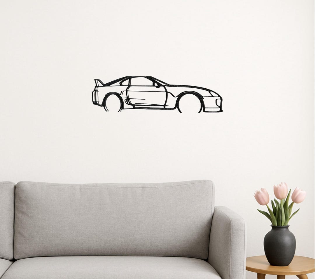 Toyota Supra Wall Art – Modern Minimalist Car Silhouetter | Line Art ...