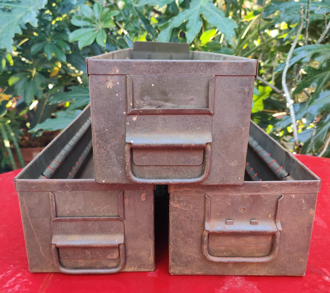 Metal Industrial Drawers Set of 3 - Etsy
