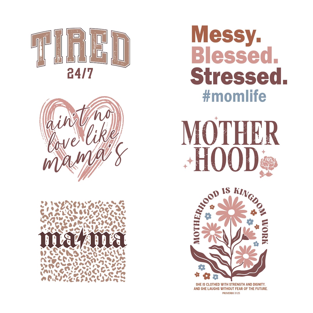 6 Mom Png Bundle, Mama Life Png, Mother Sublimation Design Png, Mom Png ...