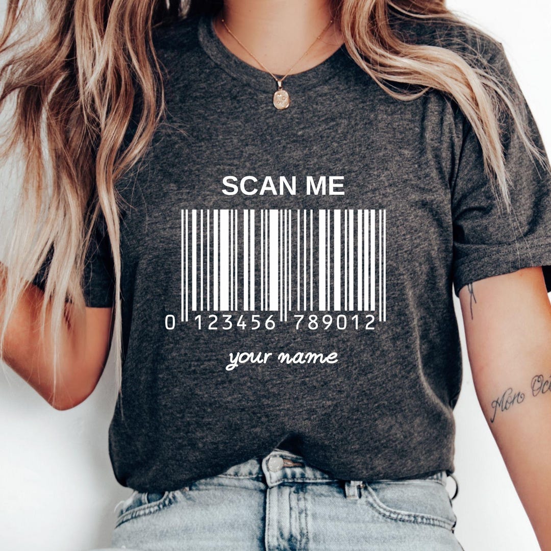 Personalization Name QR Code Unisex Gag Tee - Custom Funny Saying Shirt ...