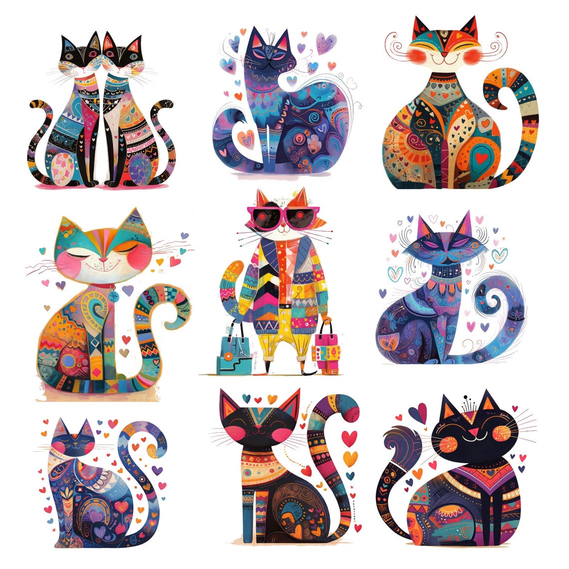 Cat's PNG Bundle Print, Print File, Cat's Png, Cat Design Png, PNG ...