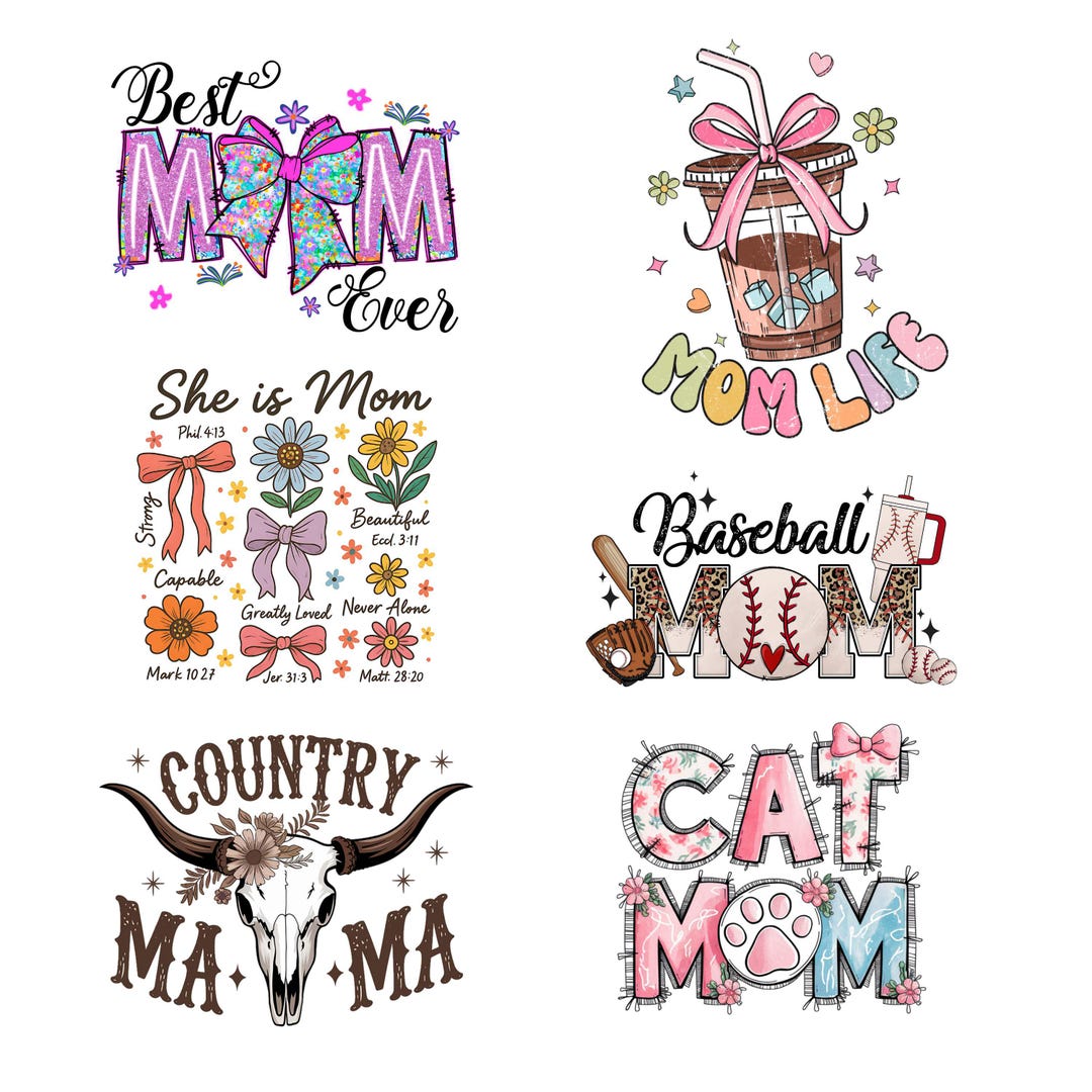 6 Mom Png Bundle, Mama Life Png, Mother Sublimation Design Png, Mom Png ...