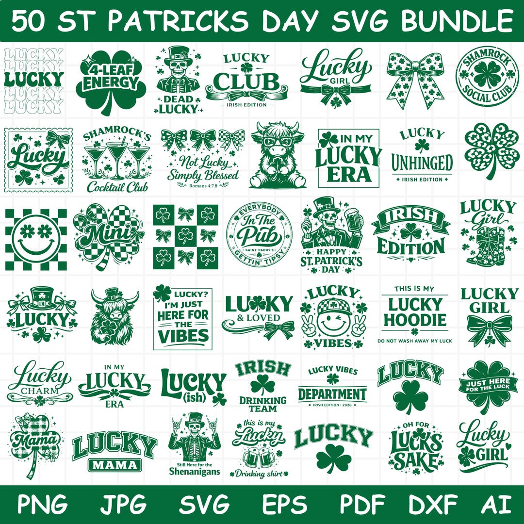 St Patrick’s Day Svg Bundle - Lucky Shamrock Svg - Irish Quotes Svg ...