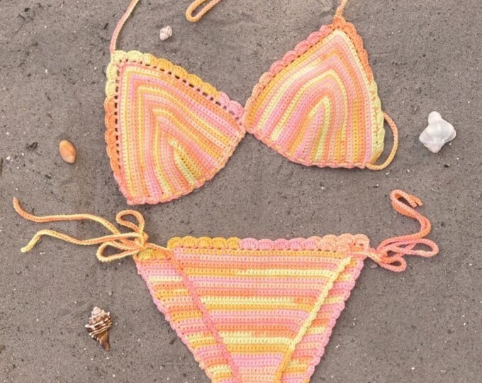 Laia Multi Bikini Set Crochet Pattern PDF – Beginner-friendly Swimsuit ...