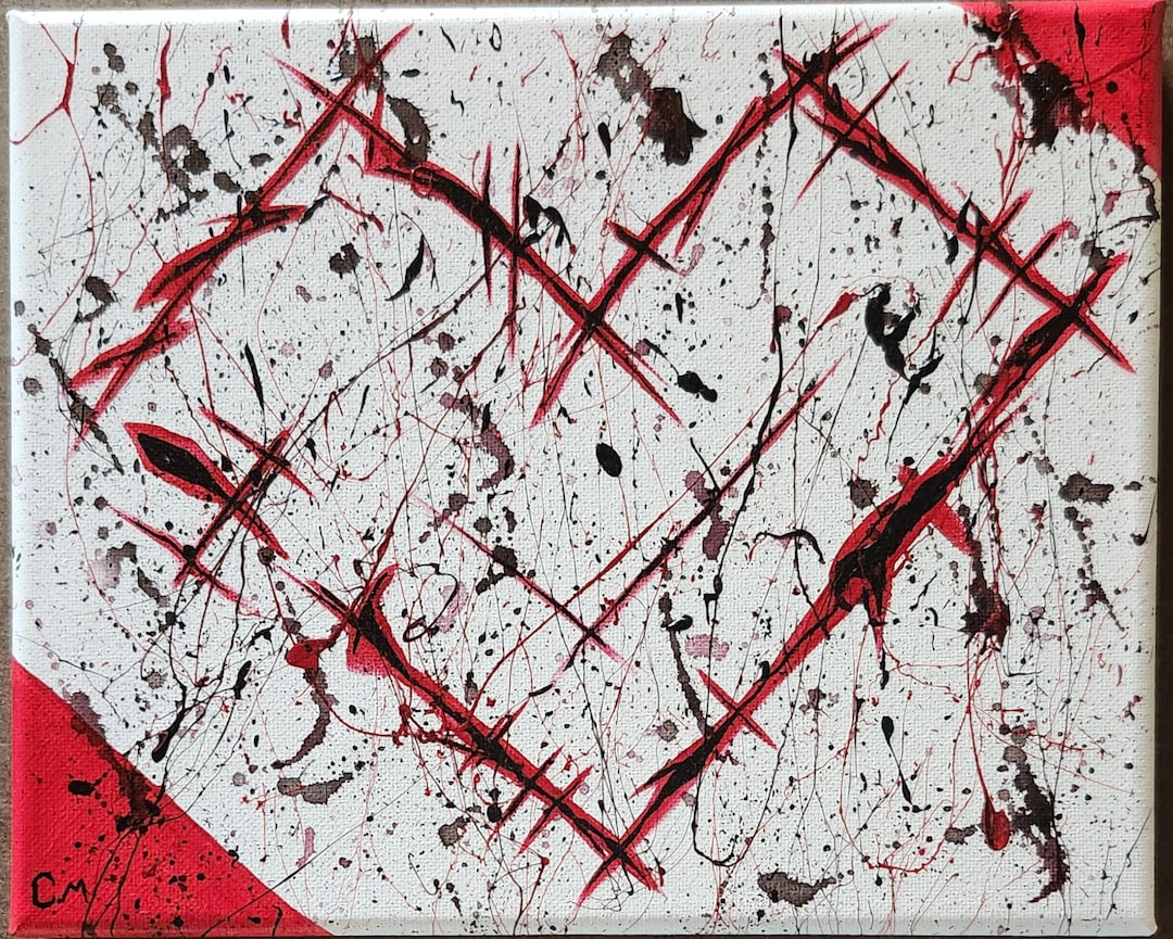 A Splash of Love and Hurt is an Acrylic Abstract Painting on Stretched ...