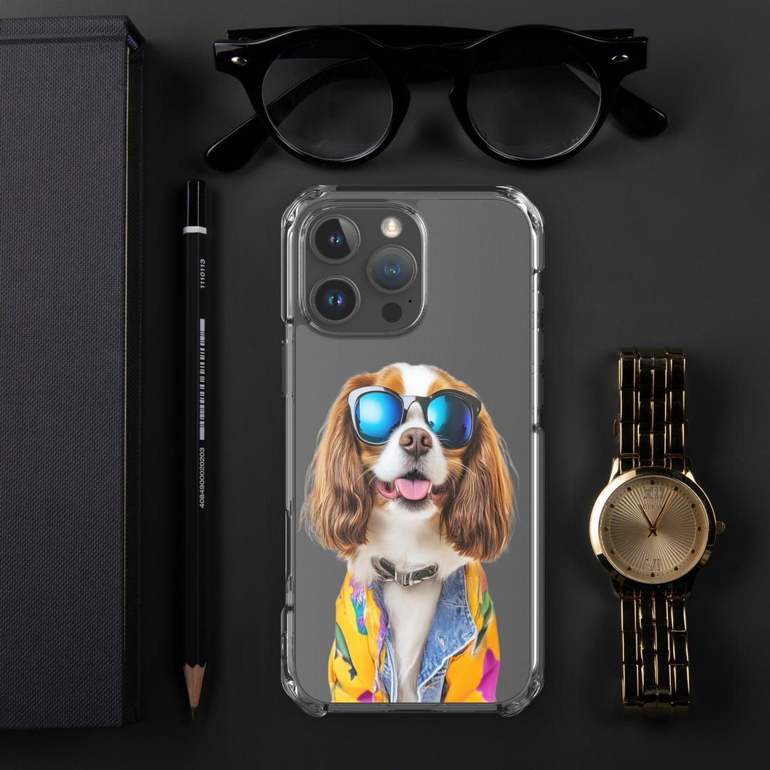 Cavalier King Charles 80s Jacket and Sunglasses iPhone 15/16 Case - Etsy
