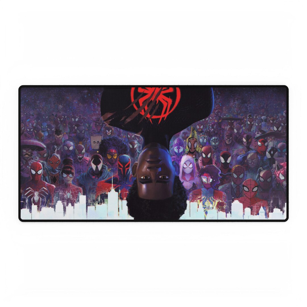 Spider-man Desk Mat, Miles Morales, Spider-verse Mouse Pad, Gaming Desk ...