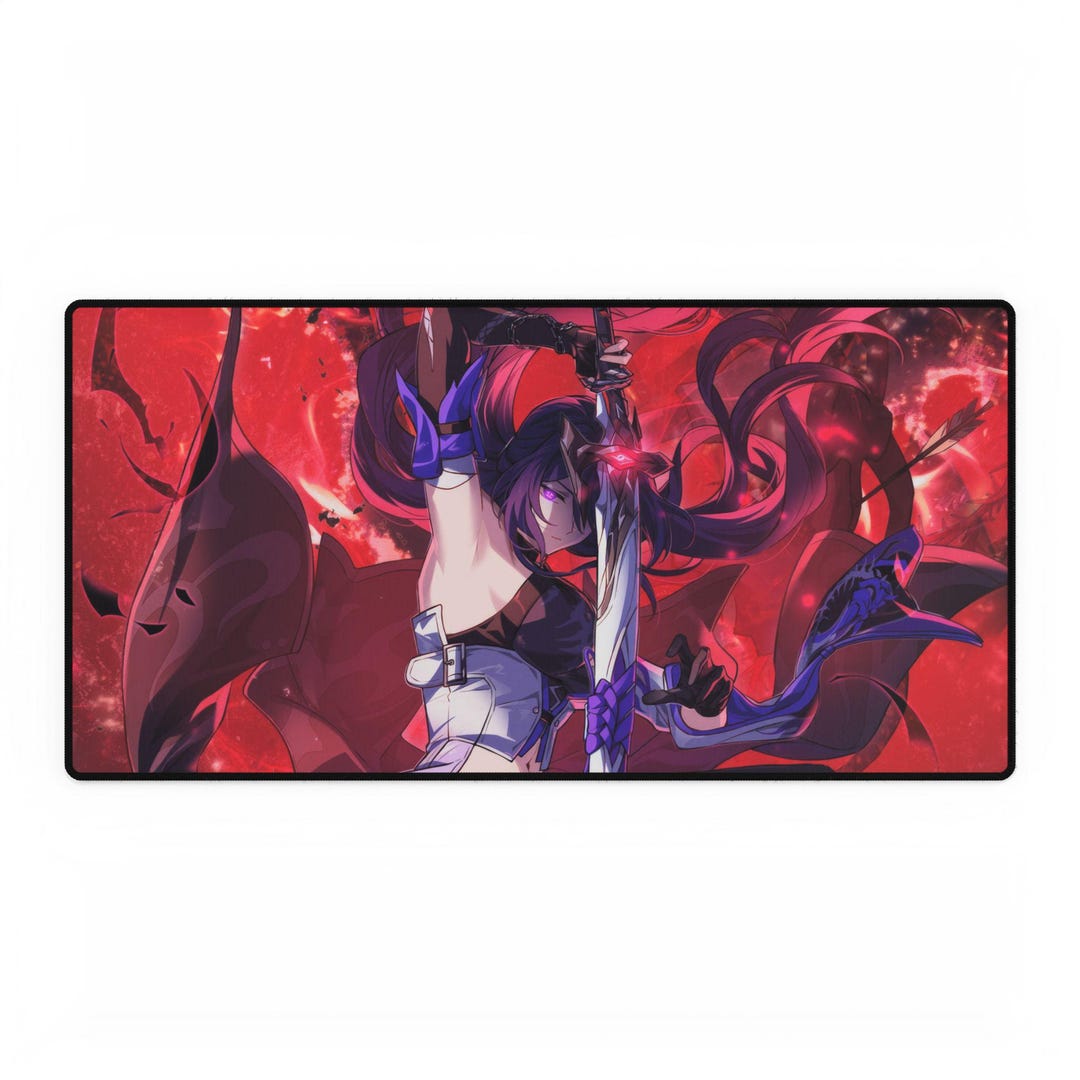 Anime Desk Mats Honkai Star Rail Acheron Design, Gaming Mouse Pad ...