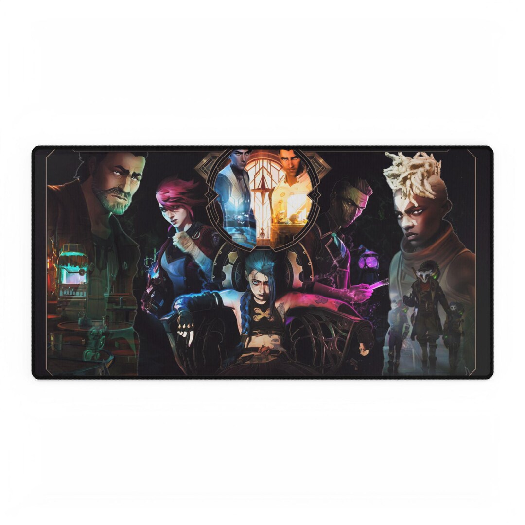 Arcane League of Legends Desk Mat, Violet, Jinx and Ekko Gaming Mouse ...