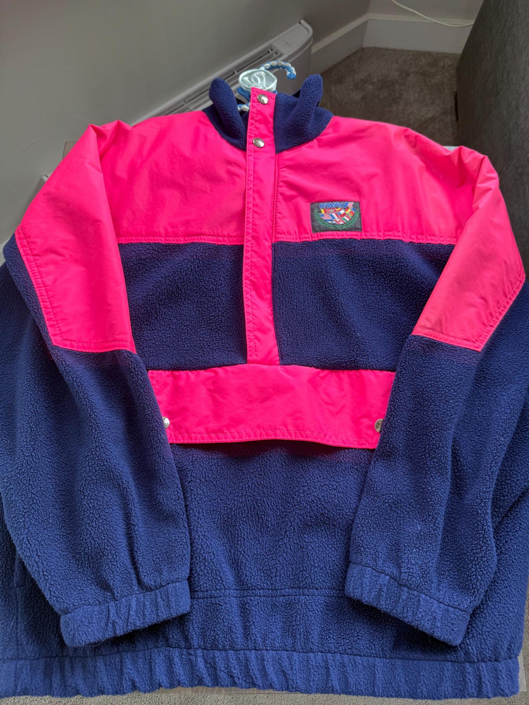 Vintage K-WAY Fleece & Nylon Pull Over_small - Etsy