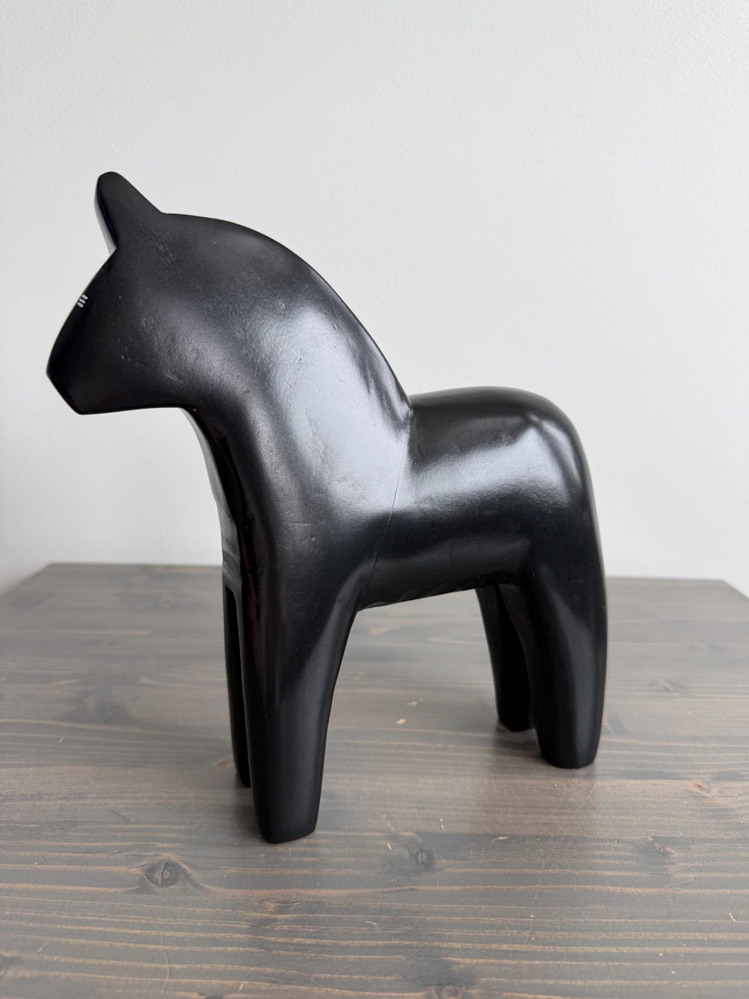 Vintage Ikea Black Finansiell Wood Dala Horse - Etsy
