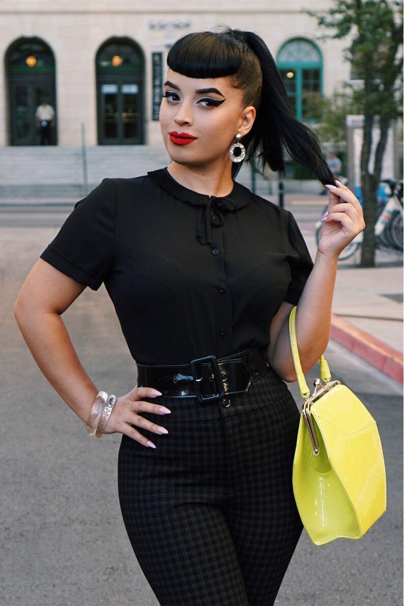 Ingrid Retro Blouse With Peter Pan Collar - Etsy