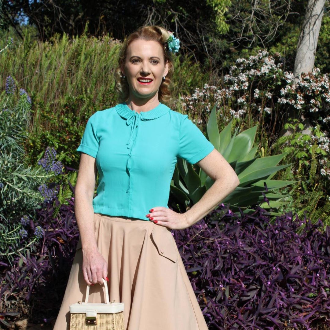 Ingrid Retro Blouse With Peter Pan Collar - Etsy