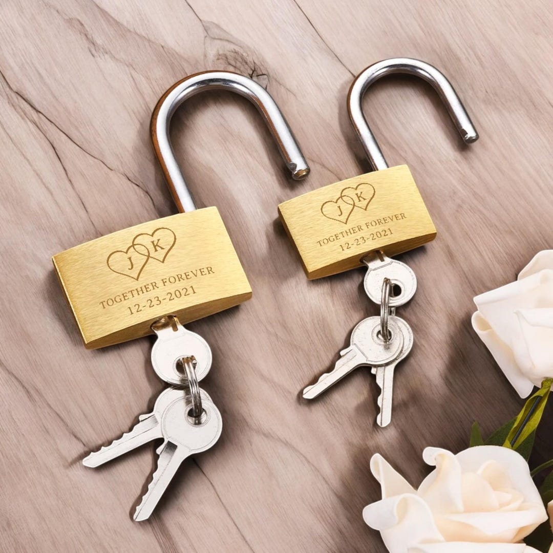 Personalized Love Lock, Custom Engraved Padlock, Couples Gift, Wedding ...