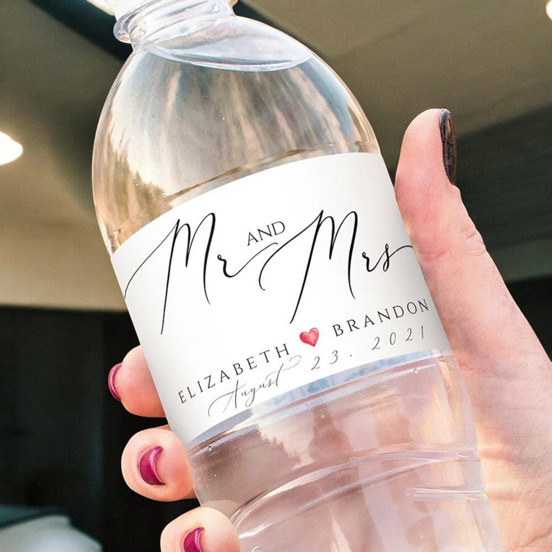 Custom Waterproof Water Bottle Labels – Personalized Wedding Favors - Etsy