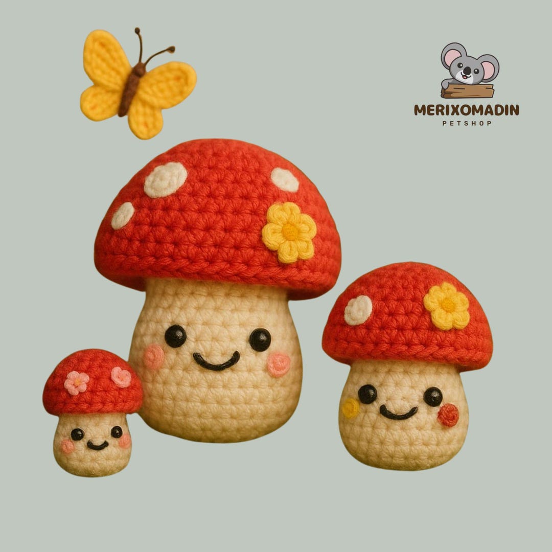 Cute Mushroom Crochet Pattern PDF | Amigurumi Mushroom DIY | Easy ...