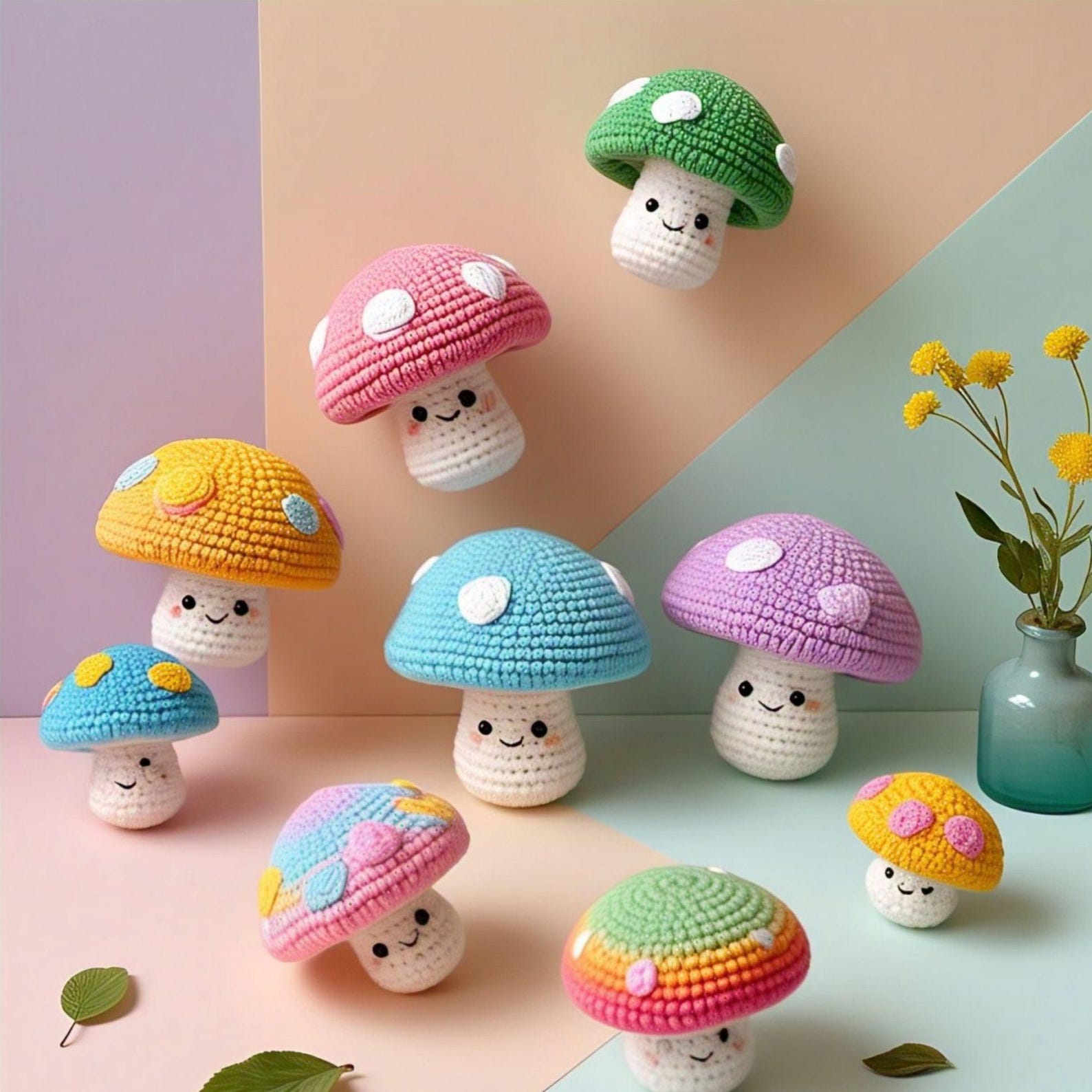 Cute Mushroom Crochet Pattern PDF | Amigurumi Mushroom DIY | Easy ...