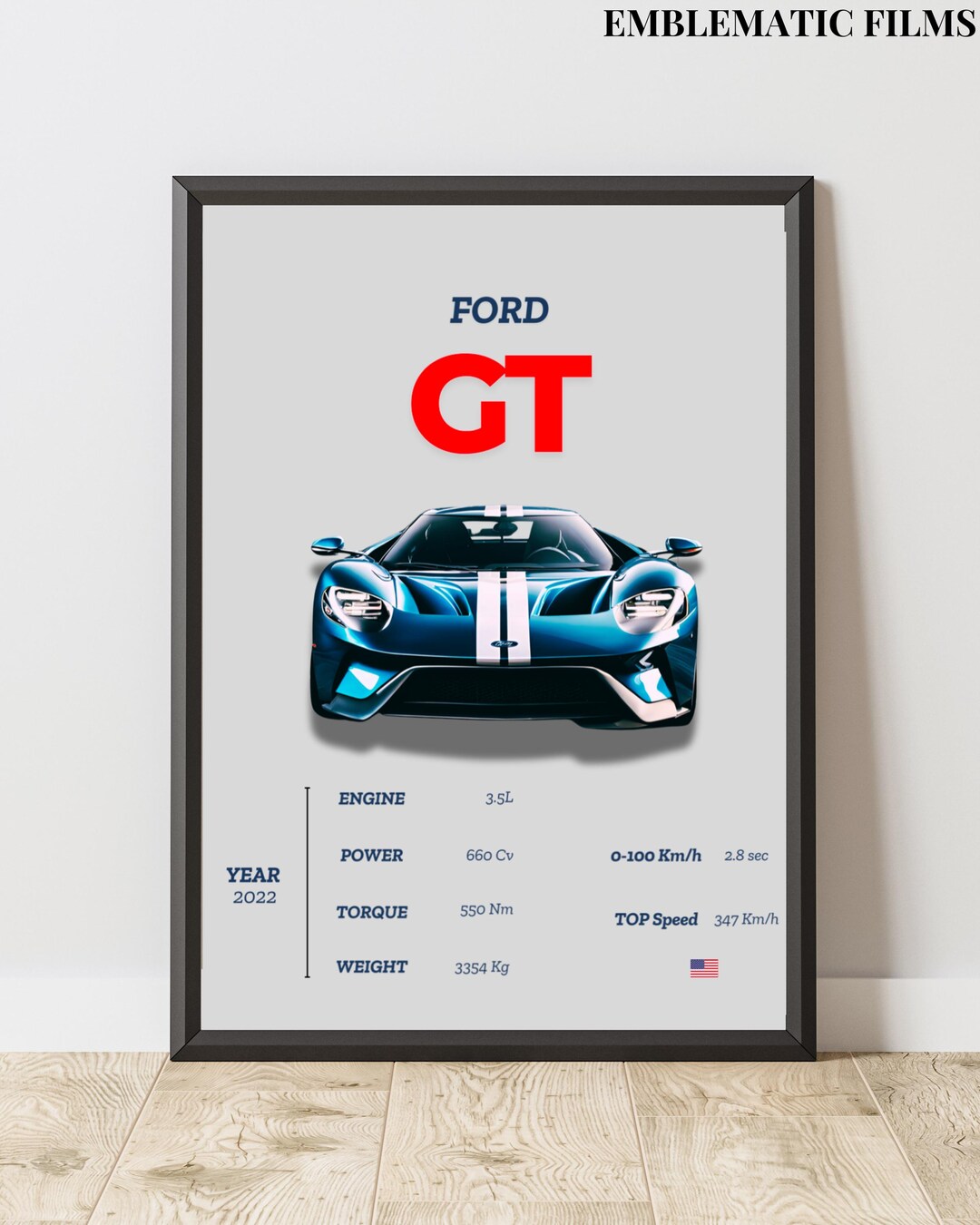 Ford GT Poster Digital Download | Hype Car Poster | Supercar Print ...