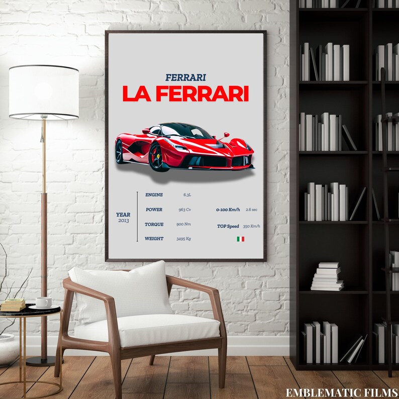 La Ferrari Poster Digital Download #2| Hype Car Poster | Supercar Print ...
