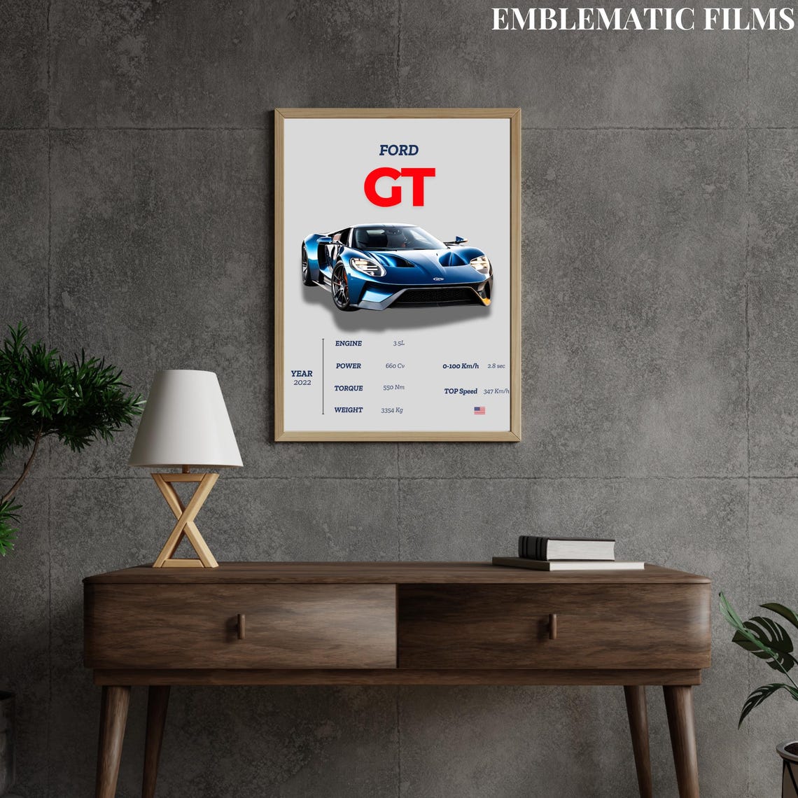 Ford GT Poster Digital Download #3 | Hype Car Poster | Supercar Print ...