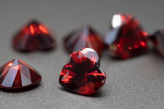 Heart Shape Garnet Cubic Zirconia Dark Orange Various | Etsy