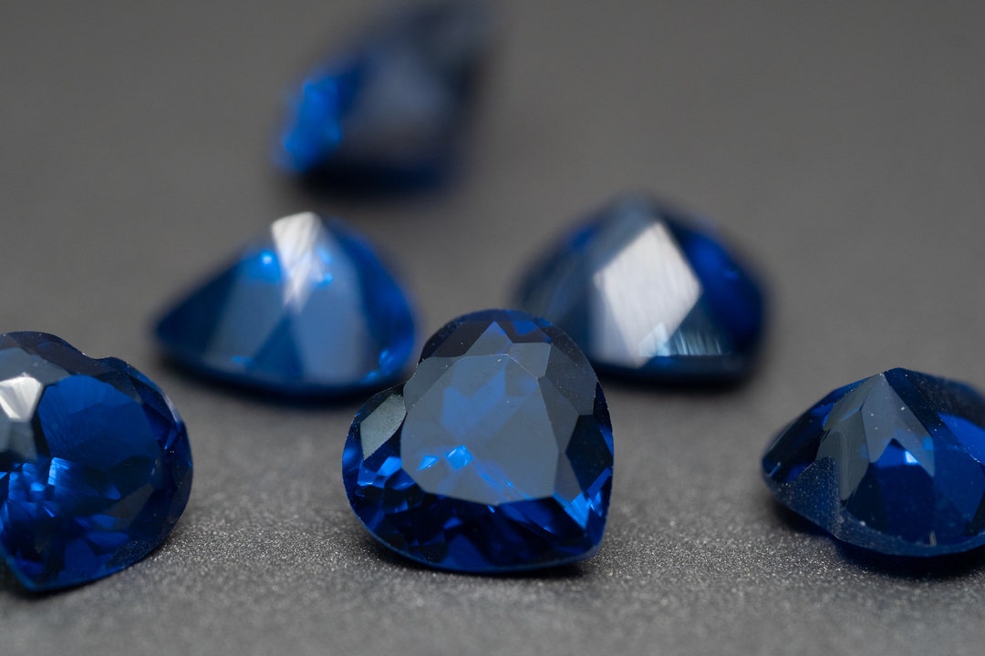 Heart Shape Synthetic Blue Spinel (sapphire Color) - Various Sizes (1 ...