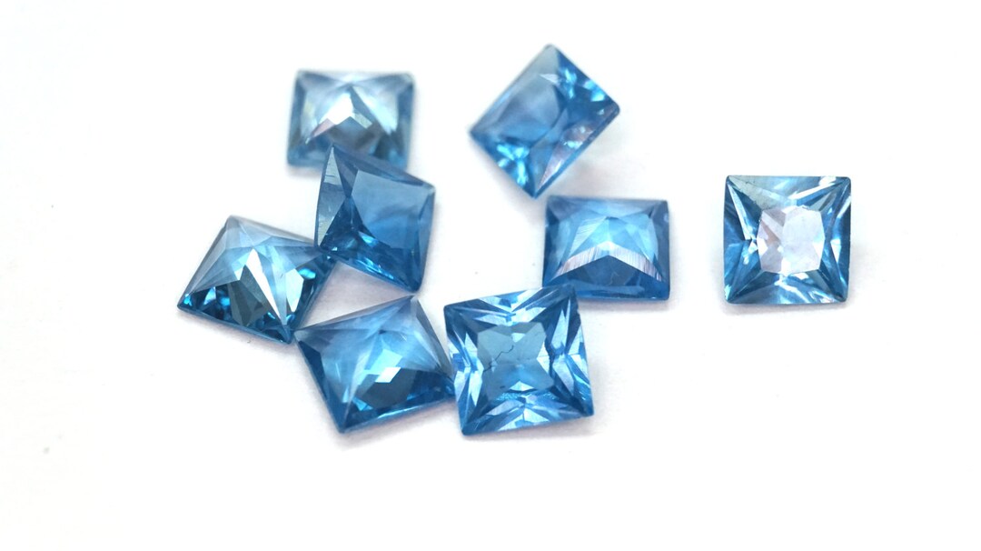 Square Princess Cut Synthetic Spinel Blue Zircon (10 Pieces Parcels) - Etsy