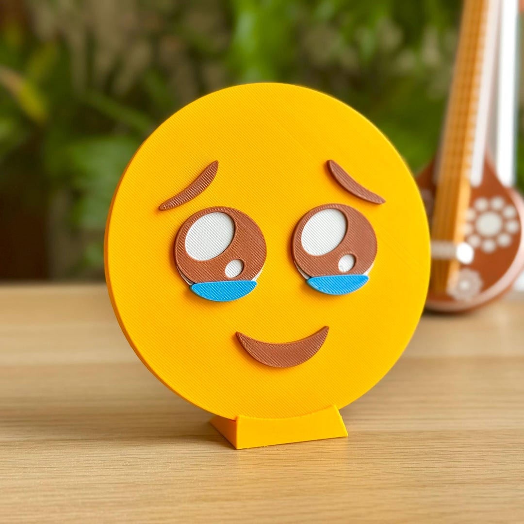Face Holding Back Tears Emoji | Real Life Emoji Figurine | Fun Desk ...