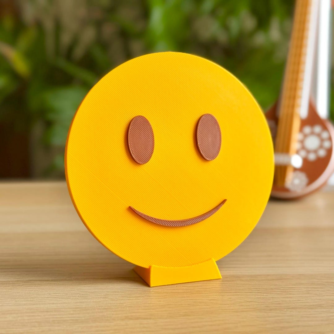 Slightly Smiling Face Emoji | Real Life Emoji Figurine | Fun Desk Decor ...