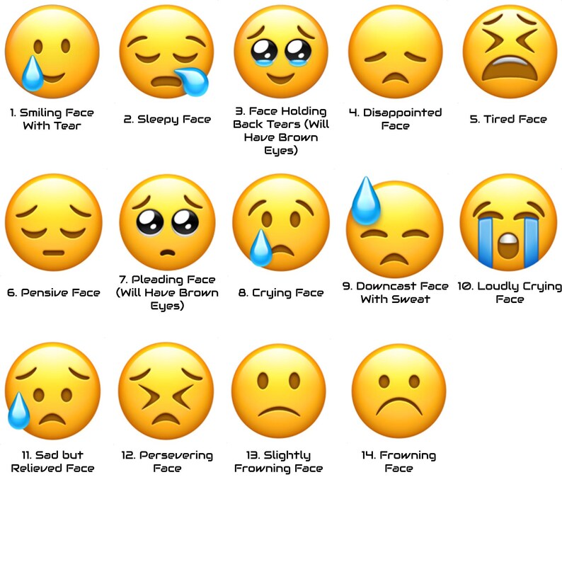 Real Life Crying Emojis! 14+ Crying Emojis for Home Decor, Desk Decor ...