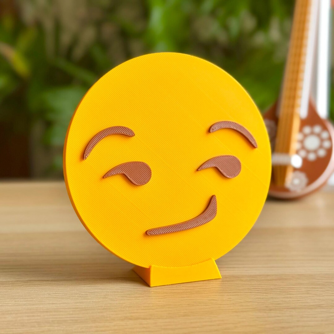 Smirking Face Emoji | Real Life Emoji Figurine | Fun Desk Decor | Cute ...