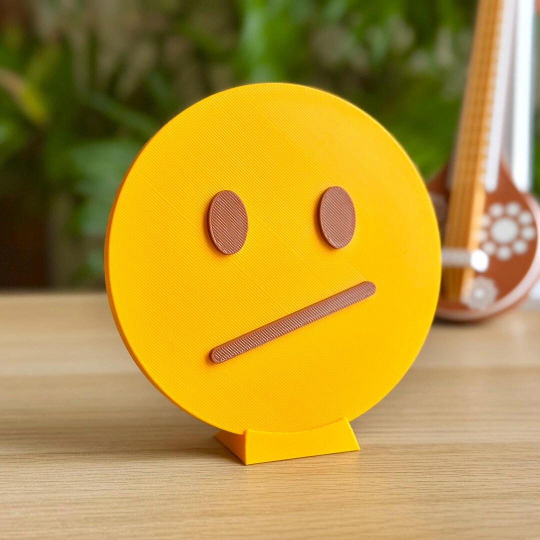 Face With Diagonal Mouth Emoji | Real Life Emoji Figurine | Fun Desk ...