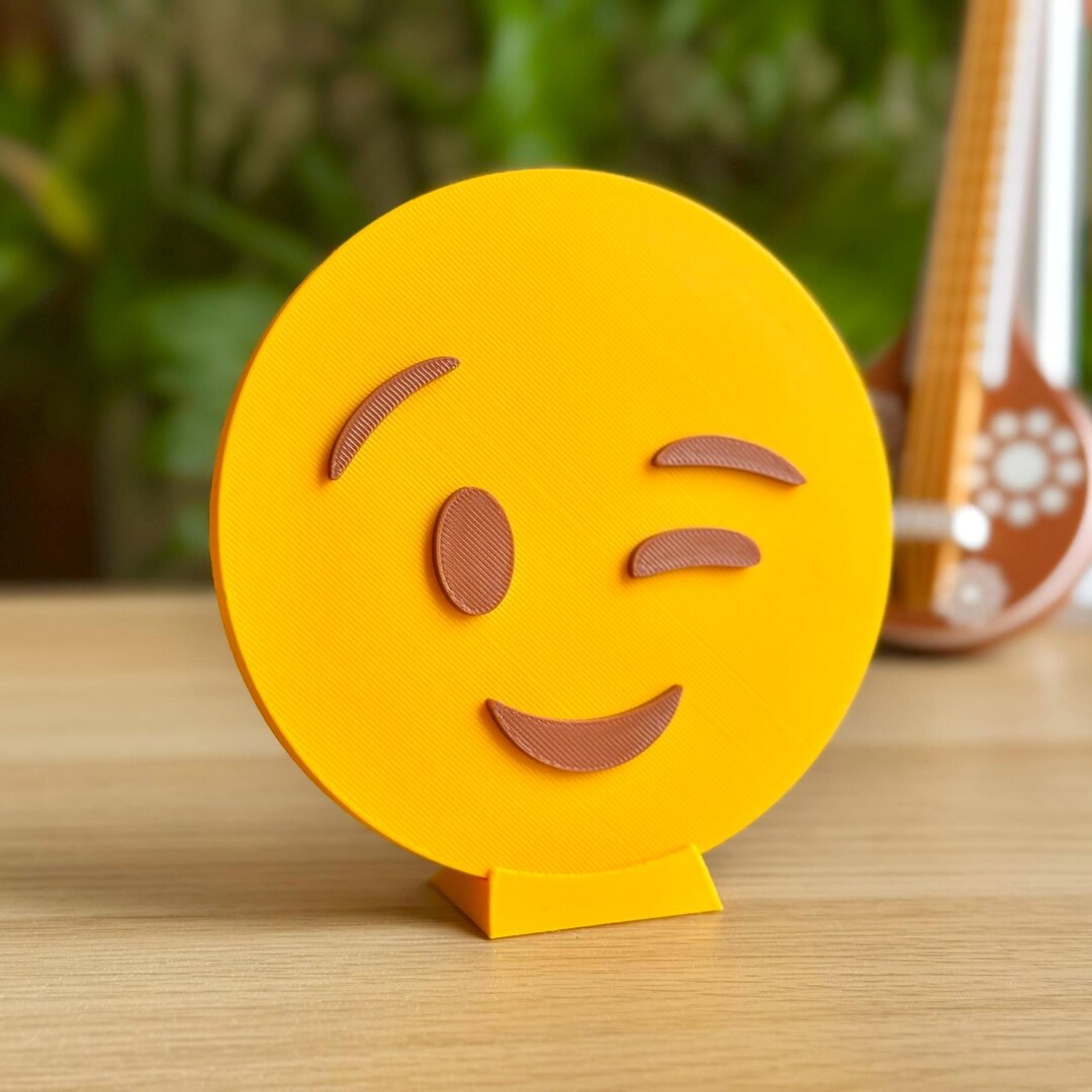 Winking Face Emoji | Real Life Emoji Figurine | Fun Desk Decor | Cute ...