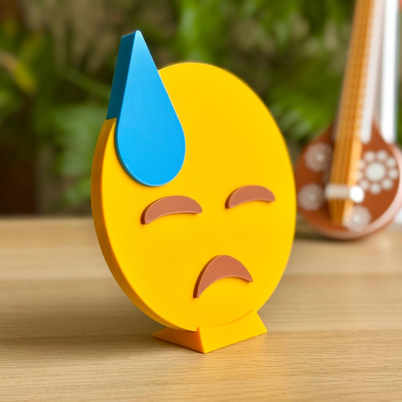 Downcast Face With Sweat Emoji | Real Life Emoji Figurine | Fun Desk ...