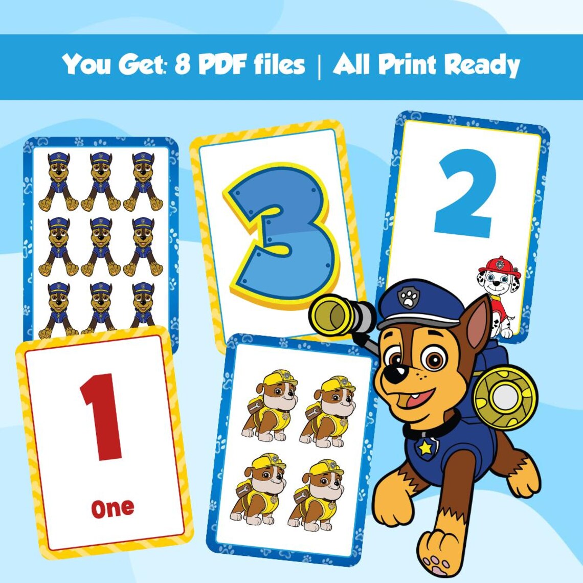 Paw Patrol Number Flashcards | Paw Patrol Counting | 20 Numbers ...