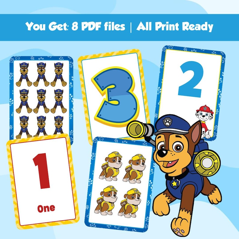 Paw Patrol Number Flashcards | Paw Patrol Counting | 20 Numbers ...