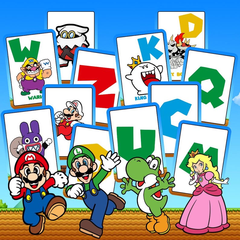 Super Mario Alphabet Flashcards | Super Mario Alphabet | Super Mario ...