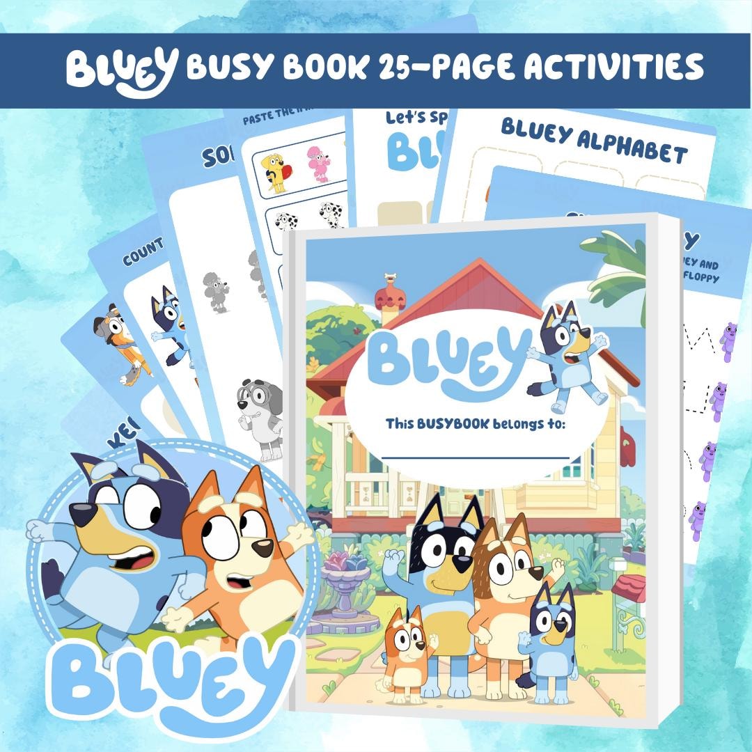 Buy Bluey Busy Book | Bluey Activity Book | Bluey Printables | Bluey ...