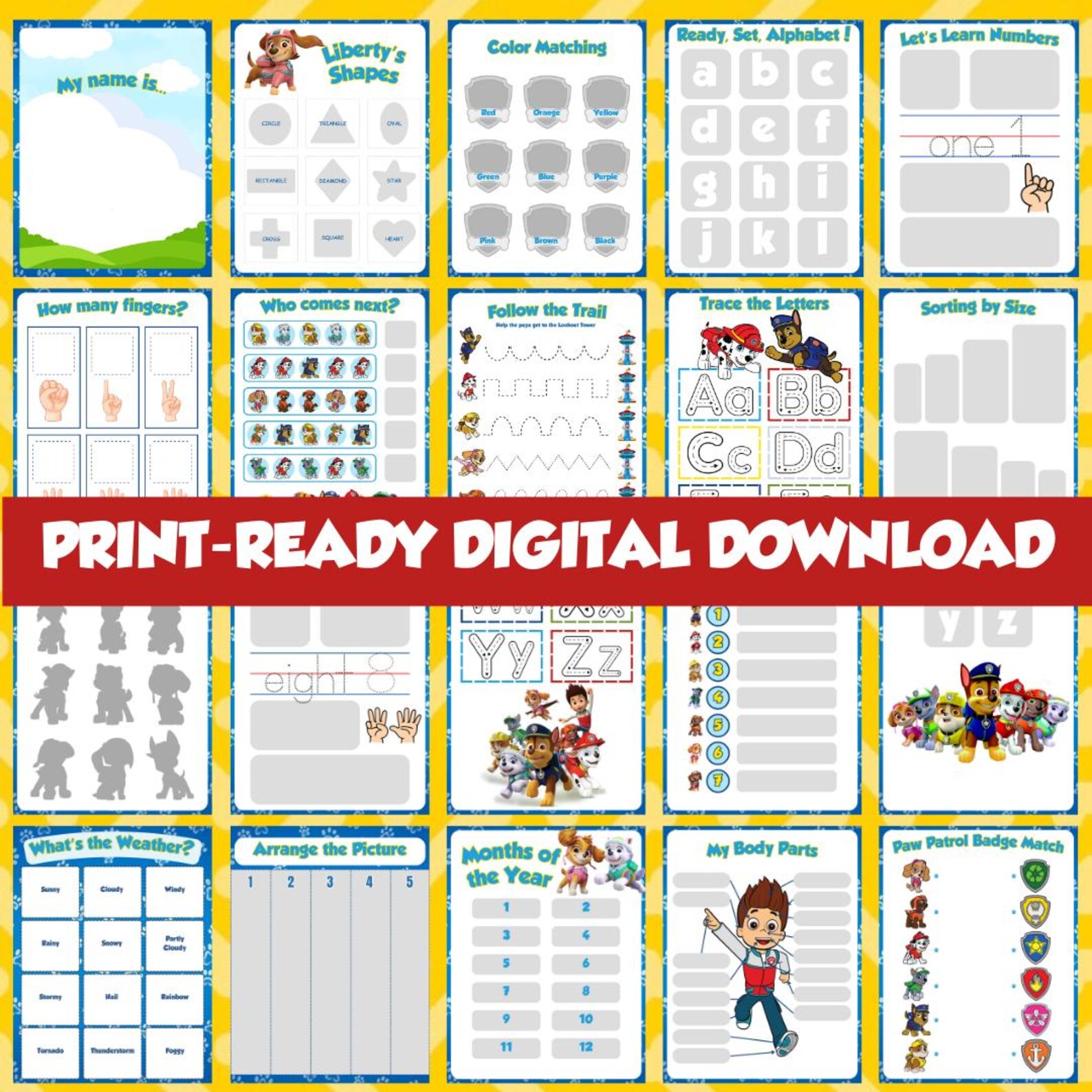 Paw Patrol Busy Book | Paw Patrol Activity Book | Paw Patrol Printables ...