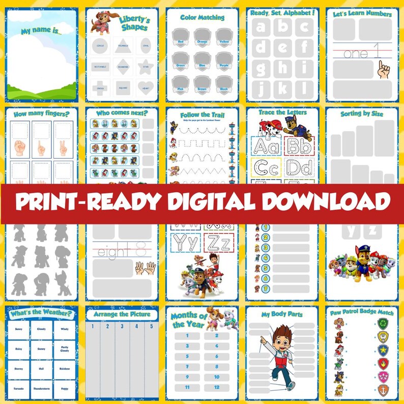 Paw Patrol Busy Book | Paw Patrol Activity Book | Paw Patrol Printables ...