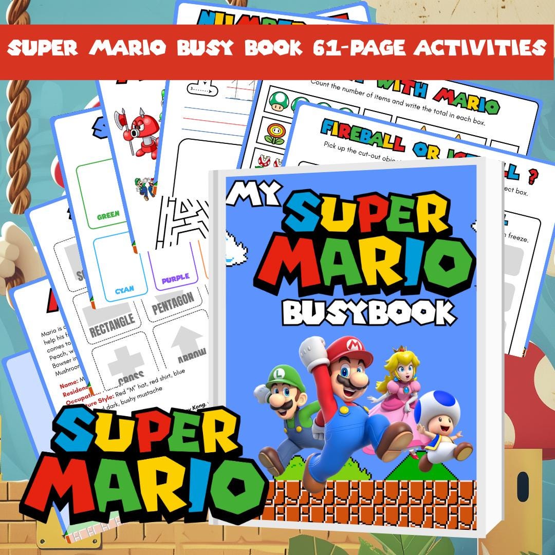 Super Mario Busy Book | Super Mario Activity Book | Super Mario ...